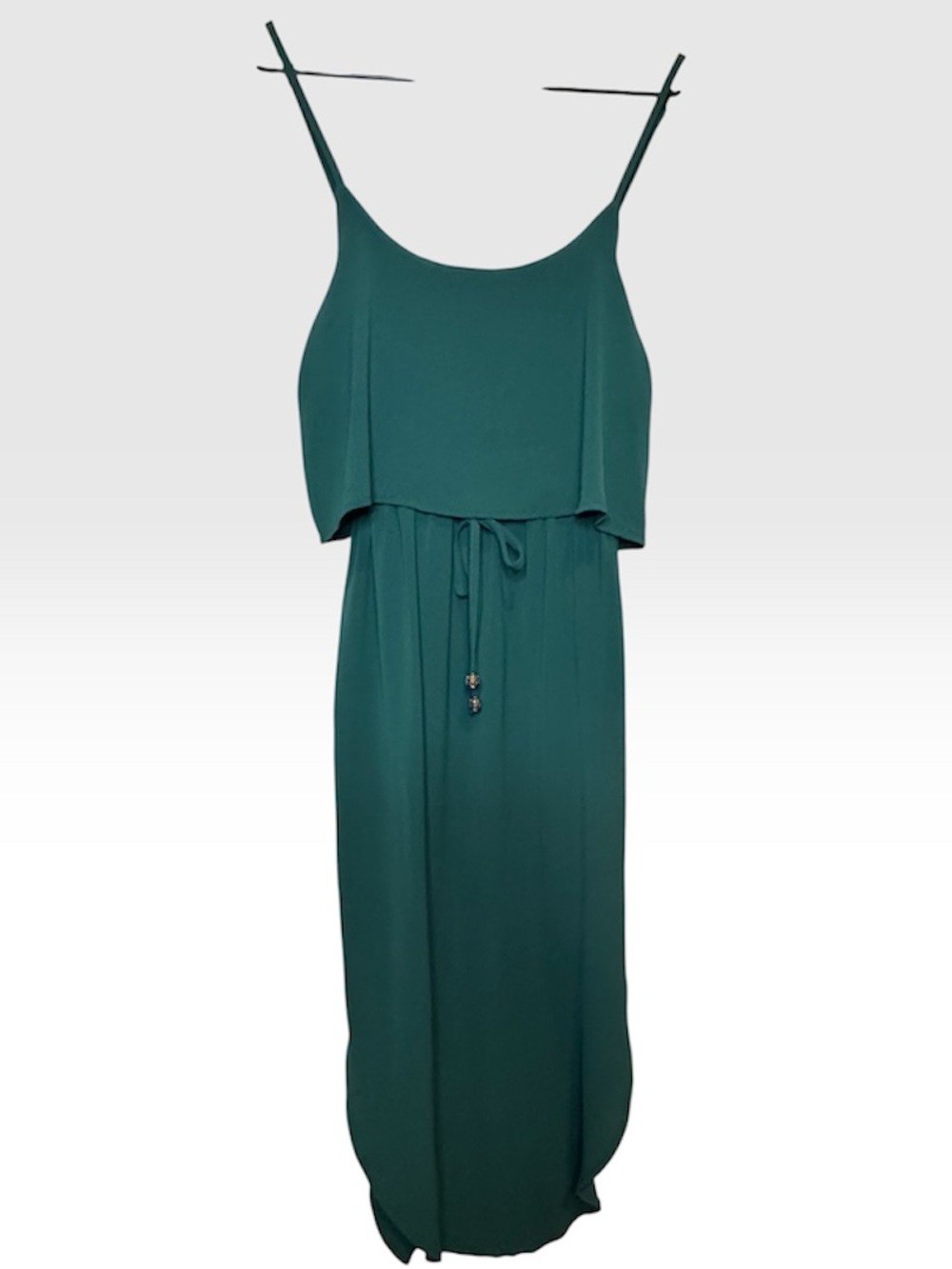 Dresses | Emerald Green Highlow Dress W Spaghetti Straps Wedding Guest ...